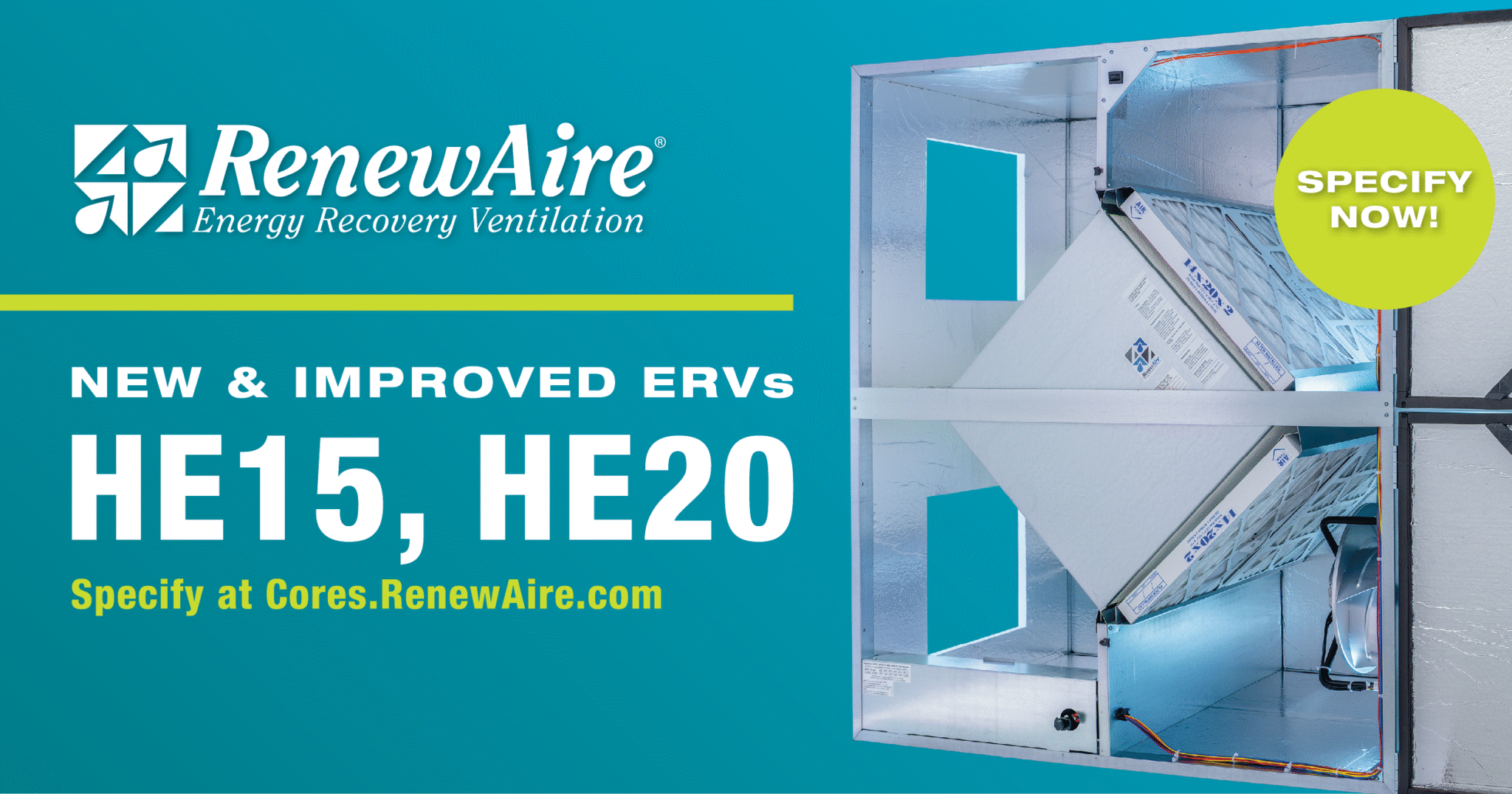 HE15 & HE20 Commercial ERVs | 2,200 CFM IAQ & Energy